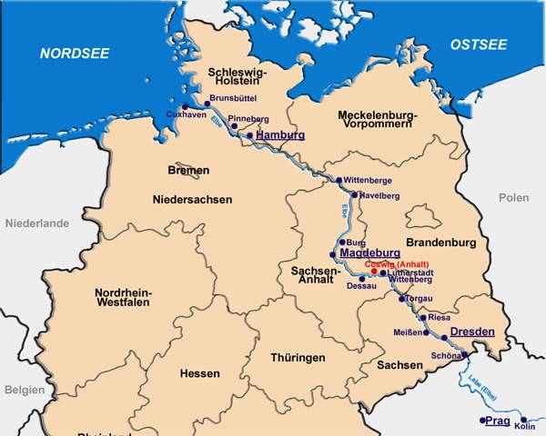 Coswig und die Elbe